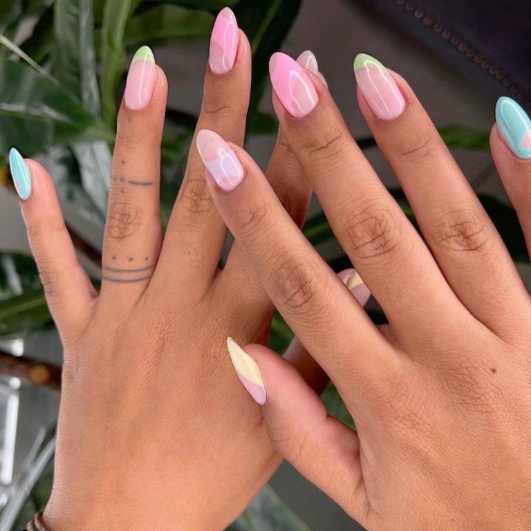70 Photos: Trendy Summer Nail Colours & Designs : Hot Pink Flame Tip ...