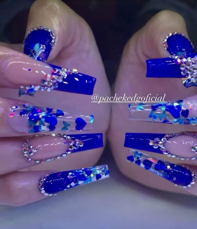Top 97 Best Clear Blue Nails For Women – Transparent Fingernail Design ...