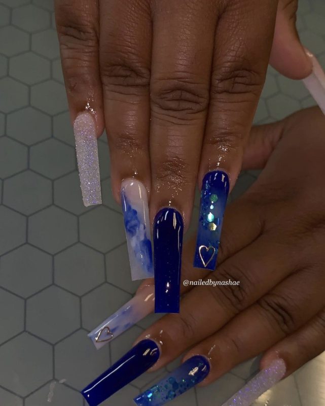 Top 97 Best Clear Blue Nails For Women – Transparent Fingernail Design ...